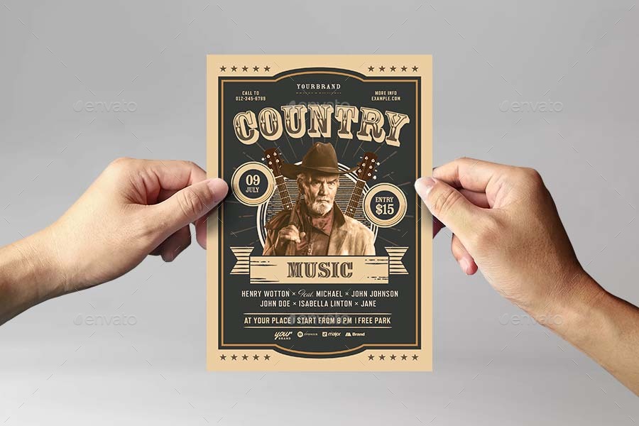Country Music Flyer Template, Print Templates | GraphicRiver