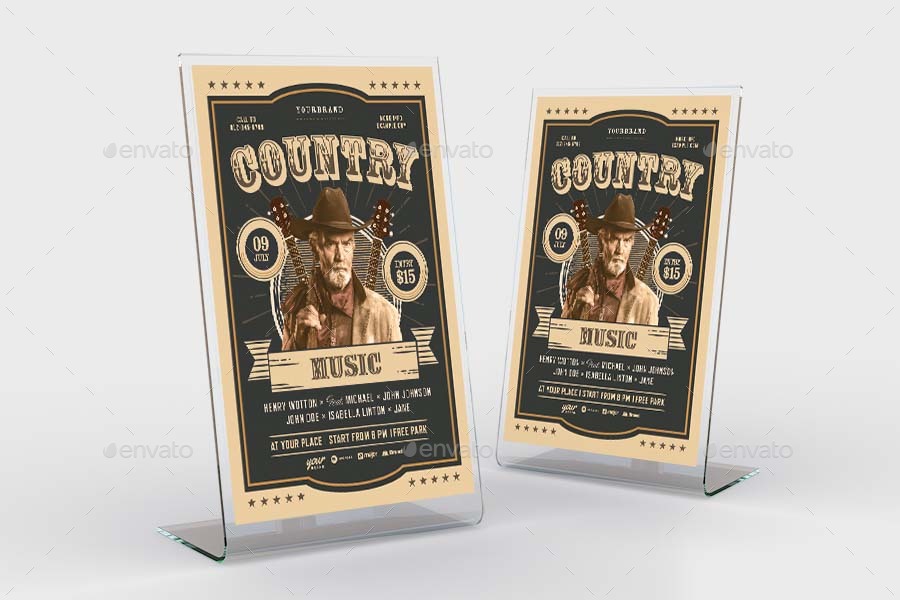 Country Music Flyer Template, Print Templates | GraphicRiver
