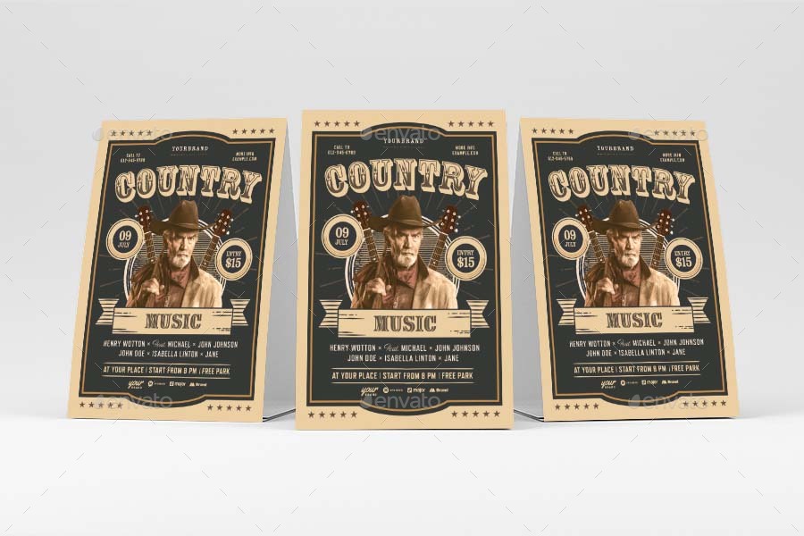 Country Music Flyer Template, Print Templates | GraphicRiver