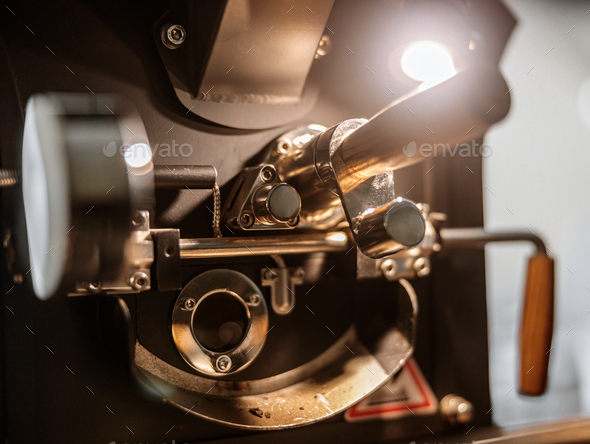 Parts of professional equipment for roasting coffee beans Stock Photo ...