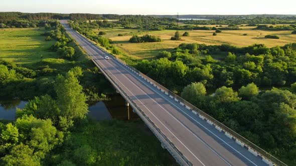 A Bridge That Cars Drive Across a Wide River, Stock Footage | VideoHive