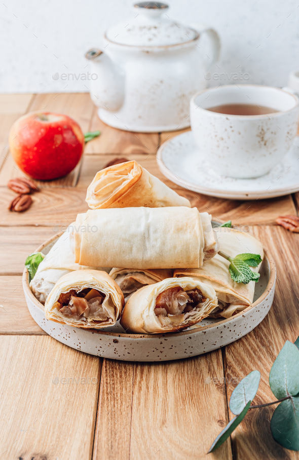 Mini apple strudel Stock Photo by YMikhaylova | PhotoDune