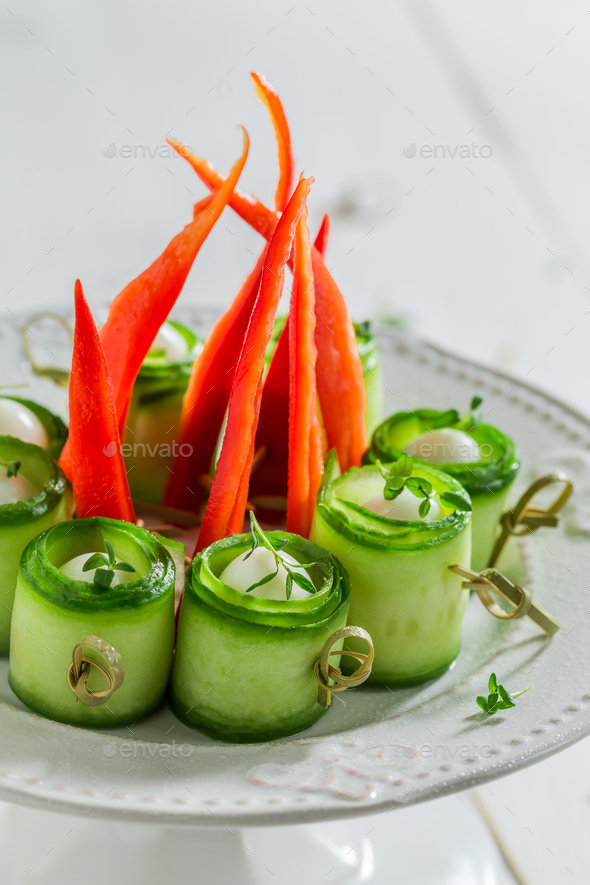 Homemade unique finger food with fresh vegetables for snack Stock Photo ...