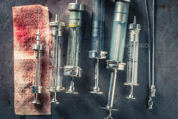 Unique syringes with a needle preparation for vaccination Stock Photo ...