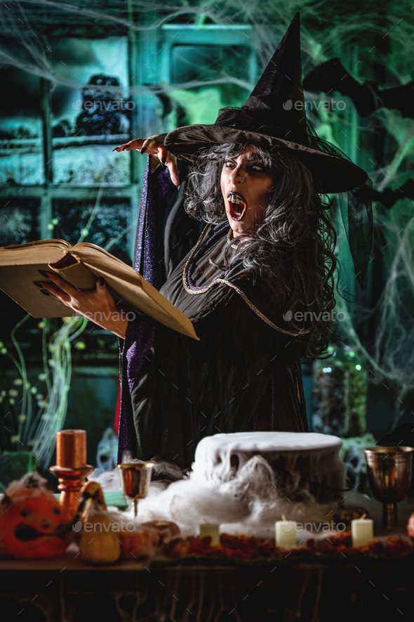 Witch Is Cooking Magic Potion Stock Photo by micens | PhotoDune