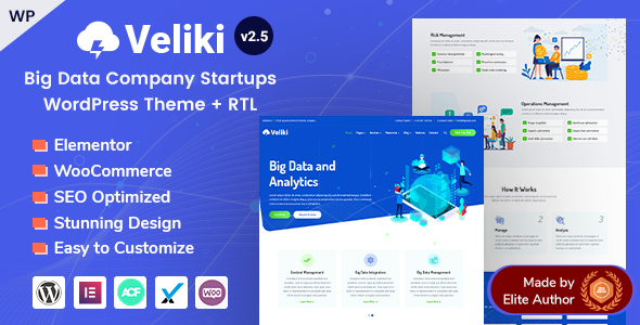 Veliki - Big Data Analytics & AI Company WordPress Theme by EnvyTheme