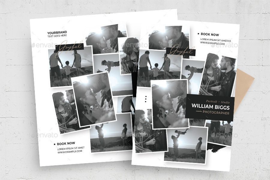 Photo Collage Card Flyer Template, Print Templates | GraphicRiver