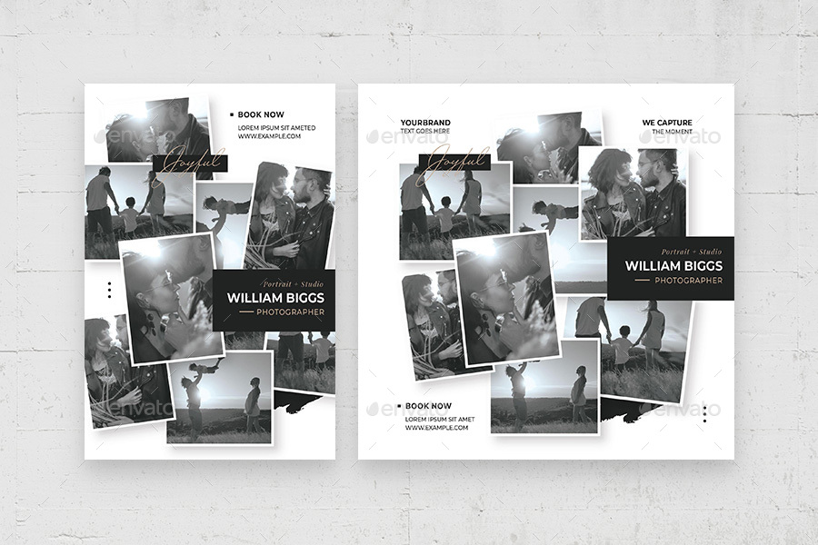 Photo Collage Card Flyer Template, Print Templates | GraphicRiver