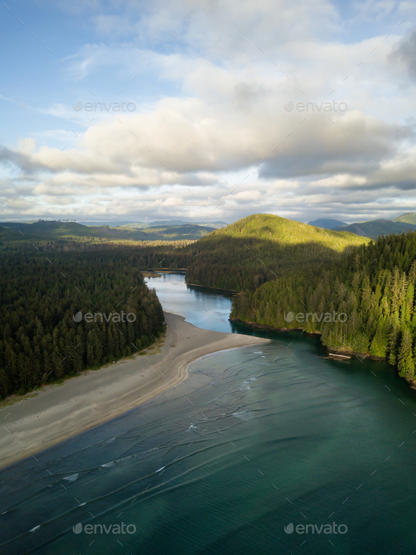 Pacific Ocean Coast. Aerial Nature Background Stock Photo by edb3_16