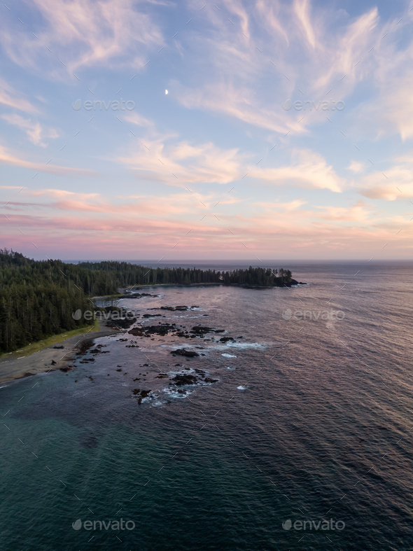 Pacific Ocean Coast. Aerial Nature Background Stock Photo by edb3_16