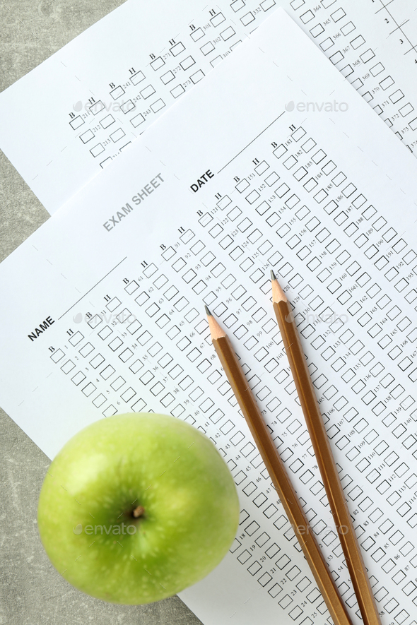 Concept of exams and tests, top view Stock Photo by AtlasComposer ...