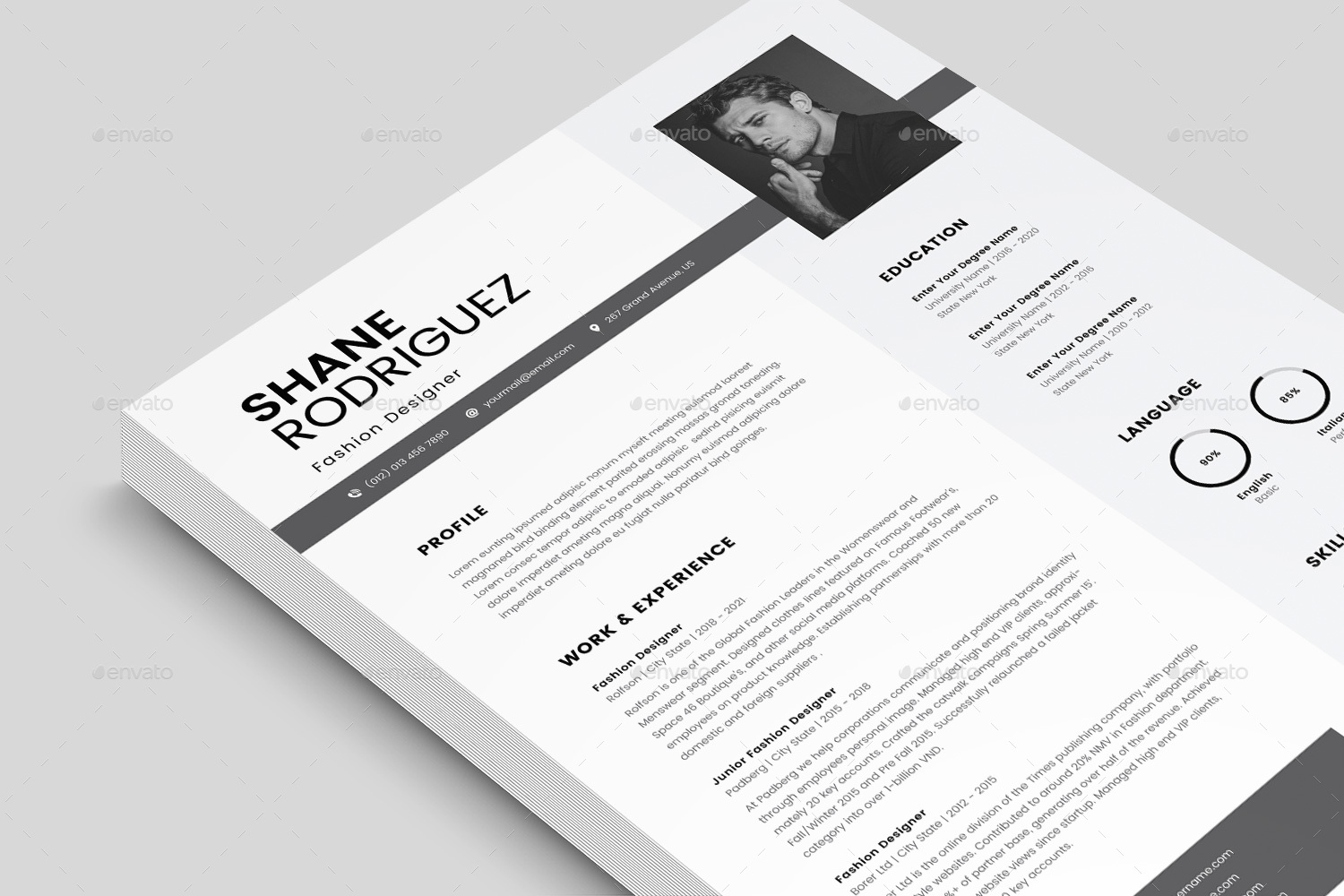 Clean CV Resume, Print Templates | GraphicRiver