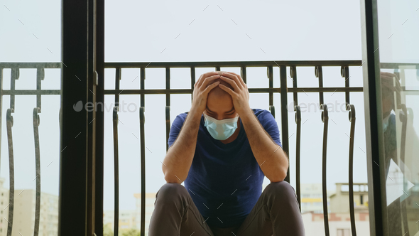 Sad man with disposable mask Stock Photo by DC_Studio | PhotoDune