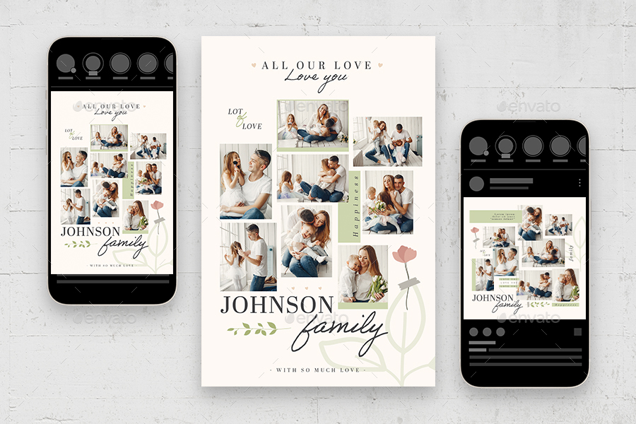 Elegant Photo Collage Flyer Set, Print Templates | GraphicRiver