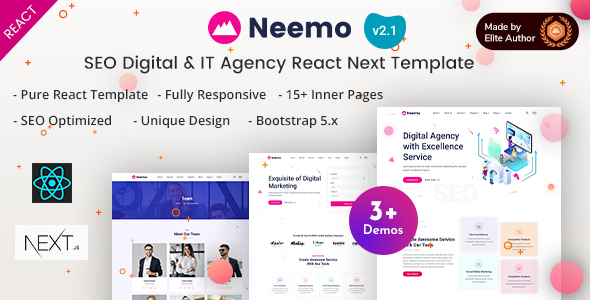 Neemo - SEO Marketing & IT Agency React Next Template by EnvyTheme