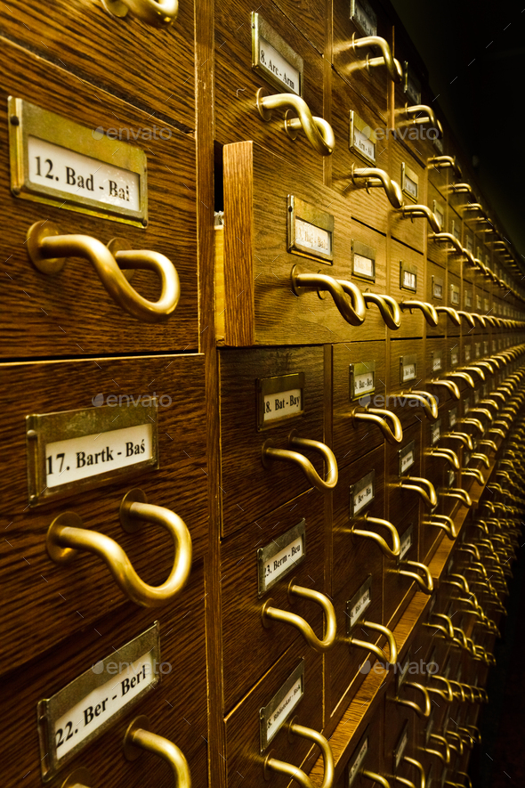 Old Vintage Library Card Catalog Stock Photo by Shaiith | PhotoDune