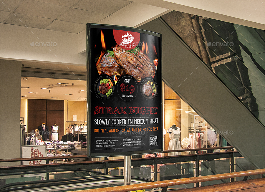 Grill Steak Restaurant Advertising Bundle, Print Templates | GraphicRiver