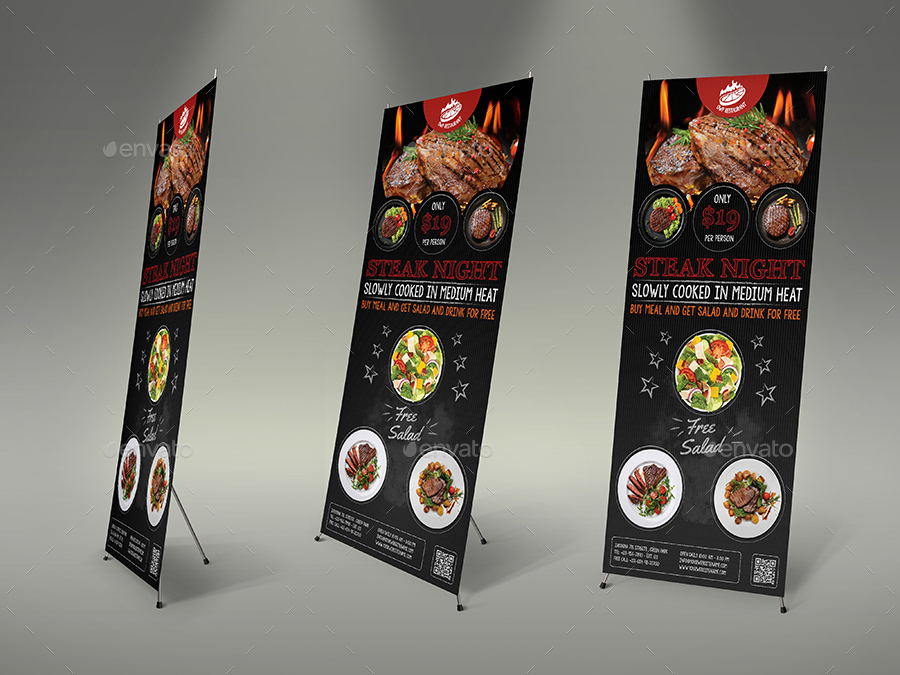 Grill Steak Restaurant Advertising Bundle, Print Templates | GraphicRiver