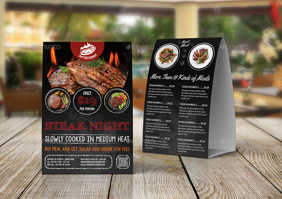 Grill Steak Restaurant Advertising Bundle, Print Templates | GraphicRiver