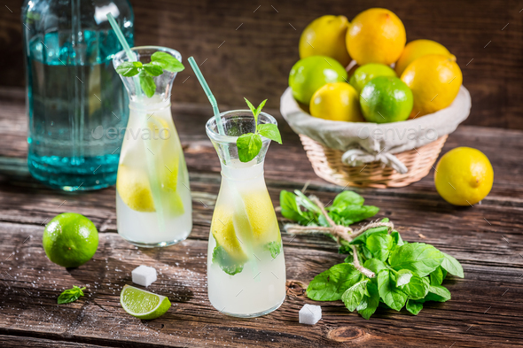 Fresh cold drink lemon with sugar Stock Photo by Shaiith | PhotoDune