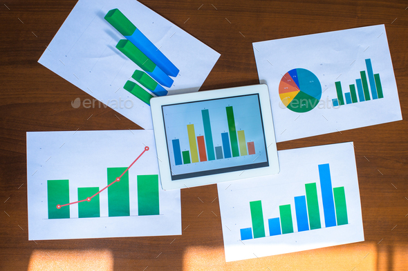 Business chart showing financial success on paper Stock Photo by ...