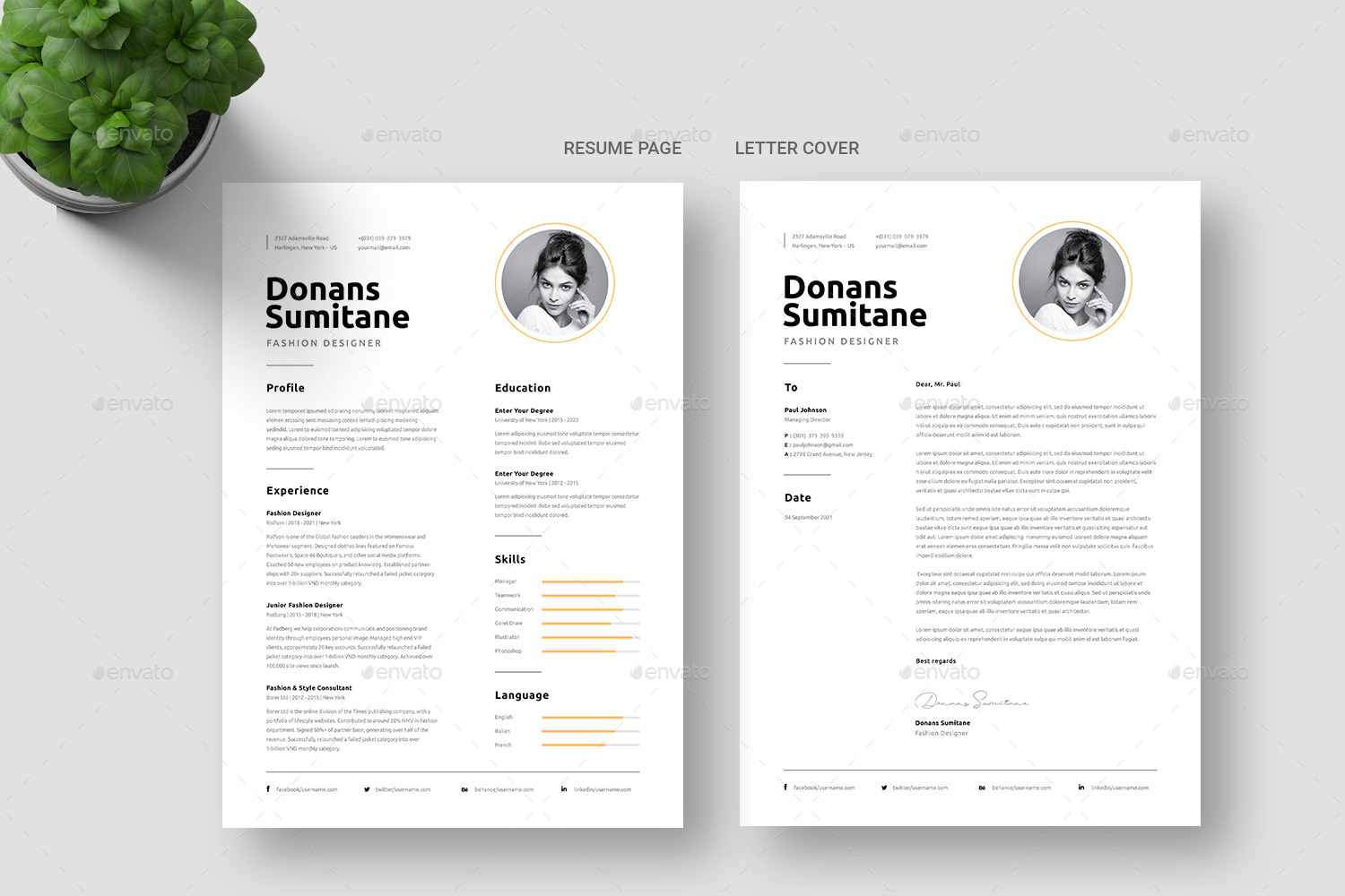 Clean CV Resume, Print Templates | GraphicRiver