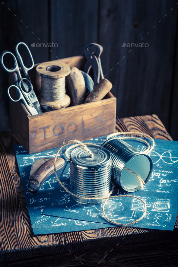 Vintage analog telephone as first communication device Stock Photo by ...
