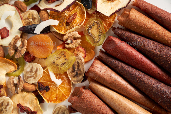 Lozenge with fruits and berries with tasty dried fruits Stock Photo by ...