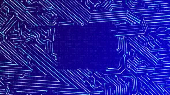 Circuit Board with moving electrons Data Flow ., Motion Graphics ...
