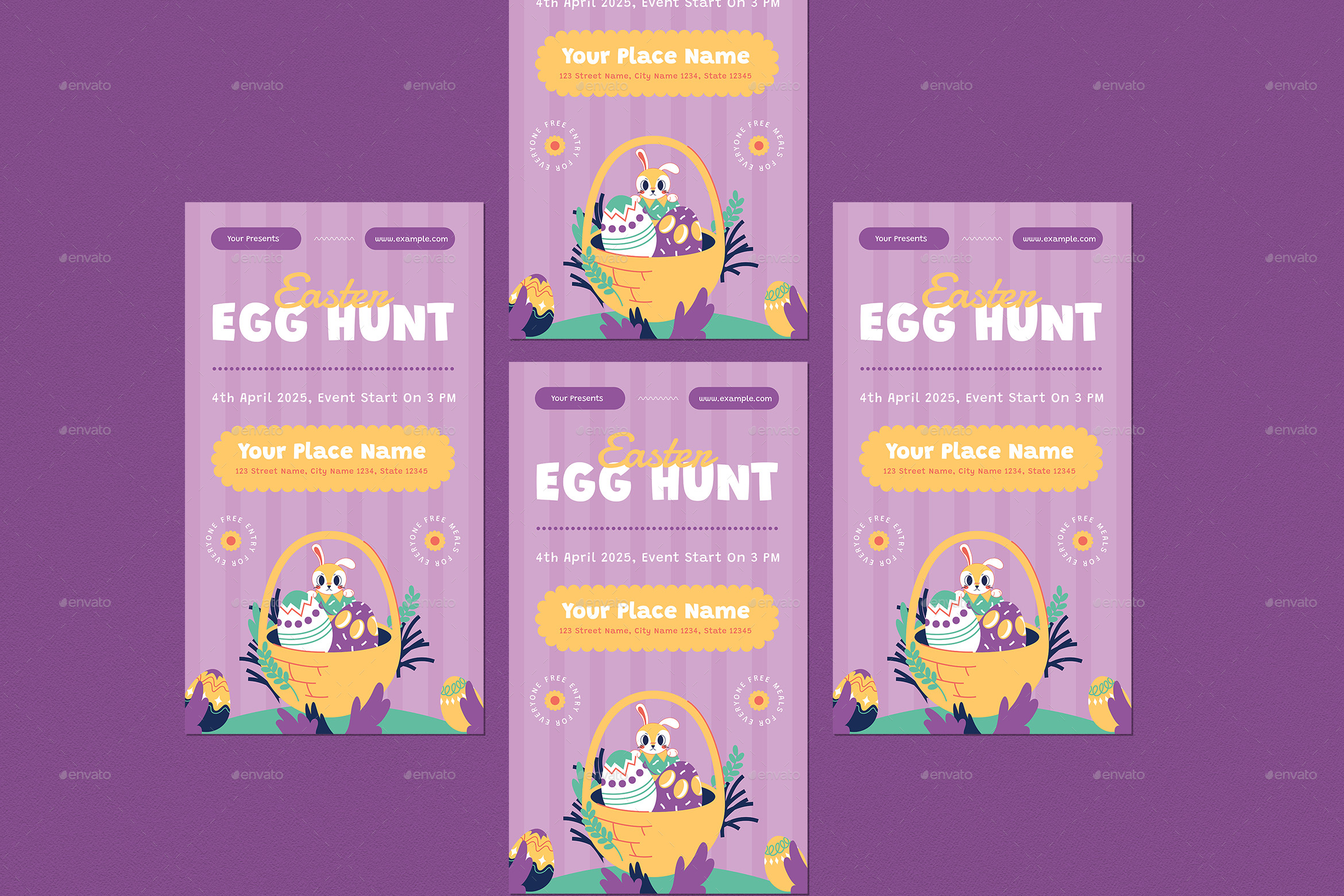 Easter Egg Hunt Social Media Package, Web Elements | GraphicRiver