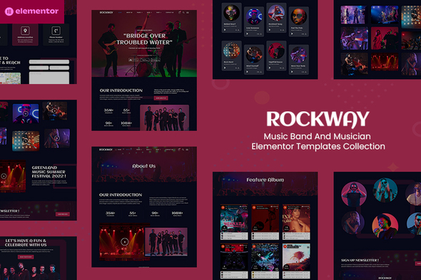 Rockway - Music Band & Musician Elementor Template Kit by bosathemes