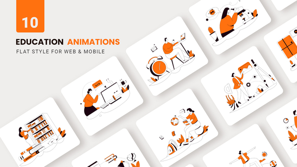 Education School Animations - Flat Concept, After Effects Project Files