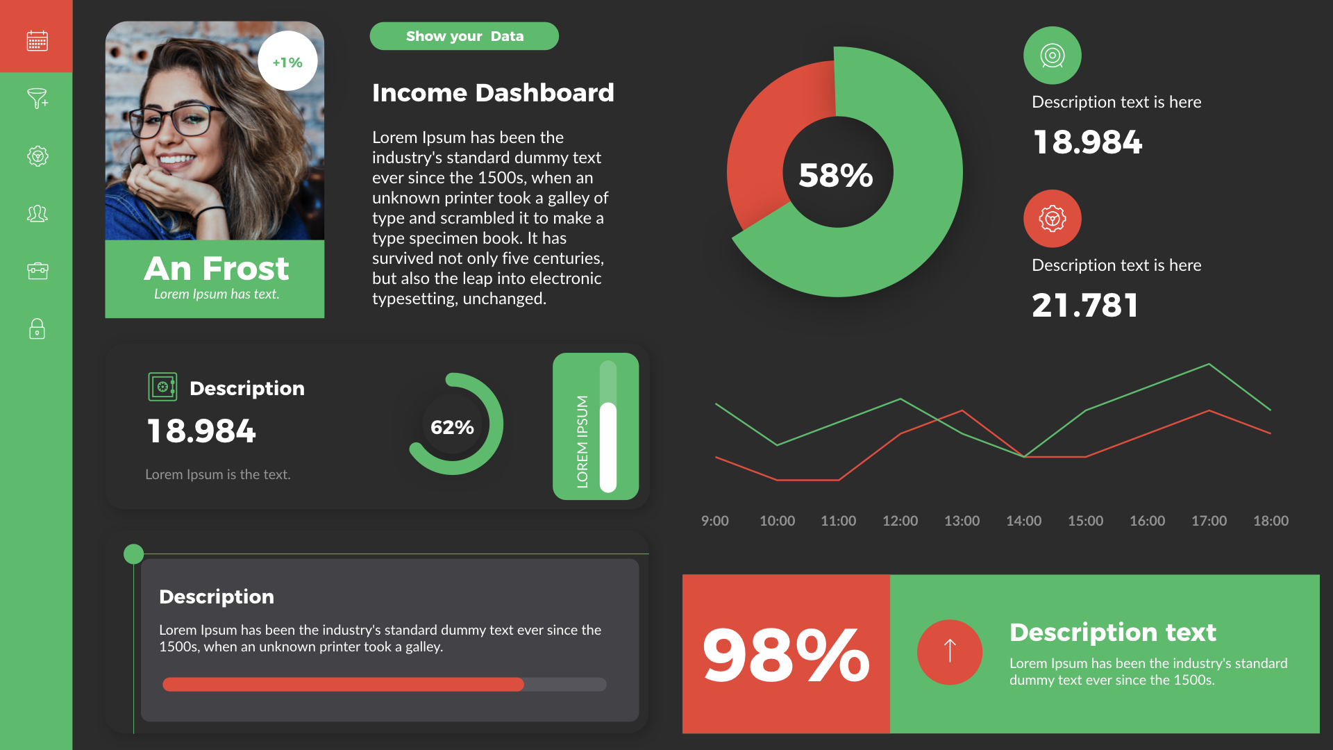 Data Dashboards Keynote Presentation Template, Presentation Templates