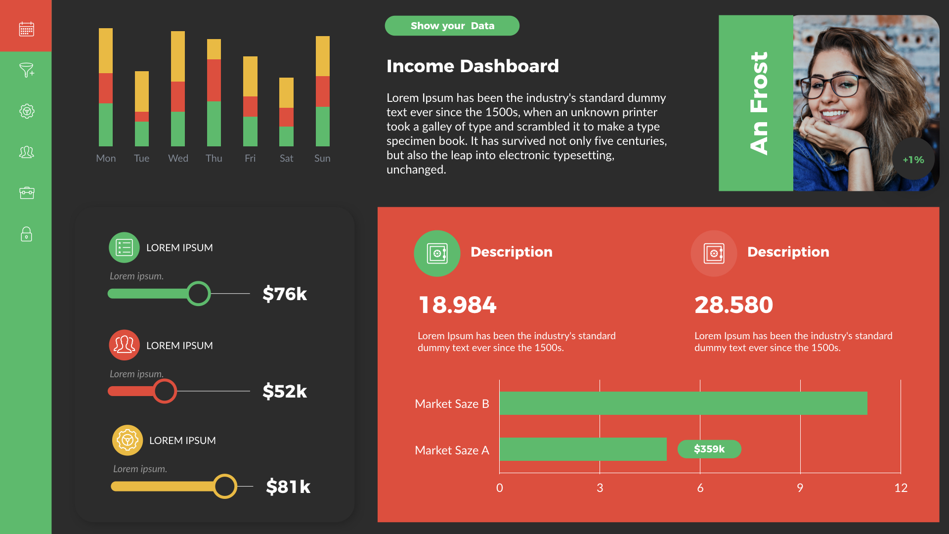 Data Dashboards Keynote Presentation Template, Presentation Templates