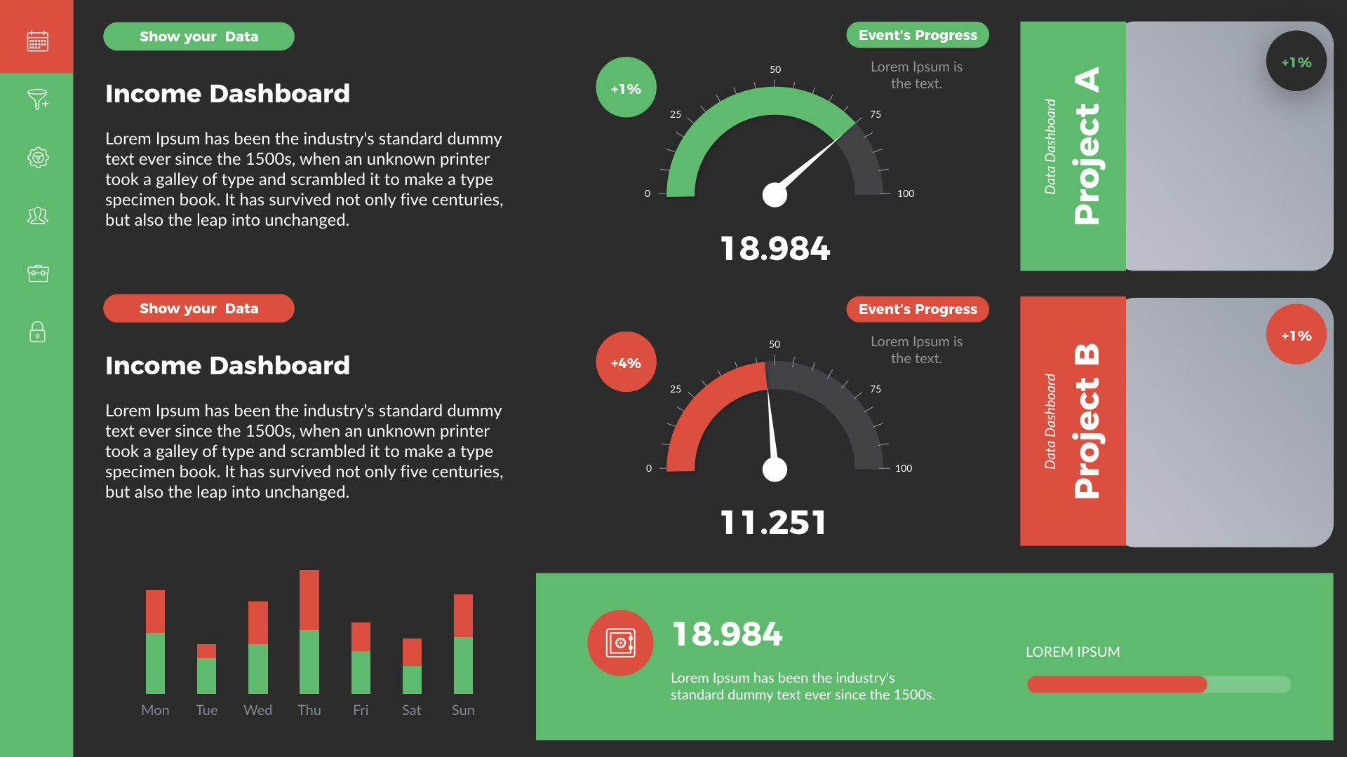 Data Dashboards Keynote Presentation Template, Presentation Templates
