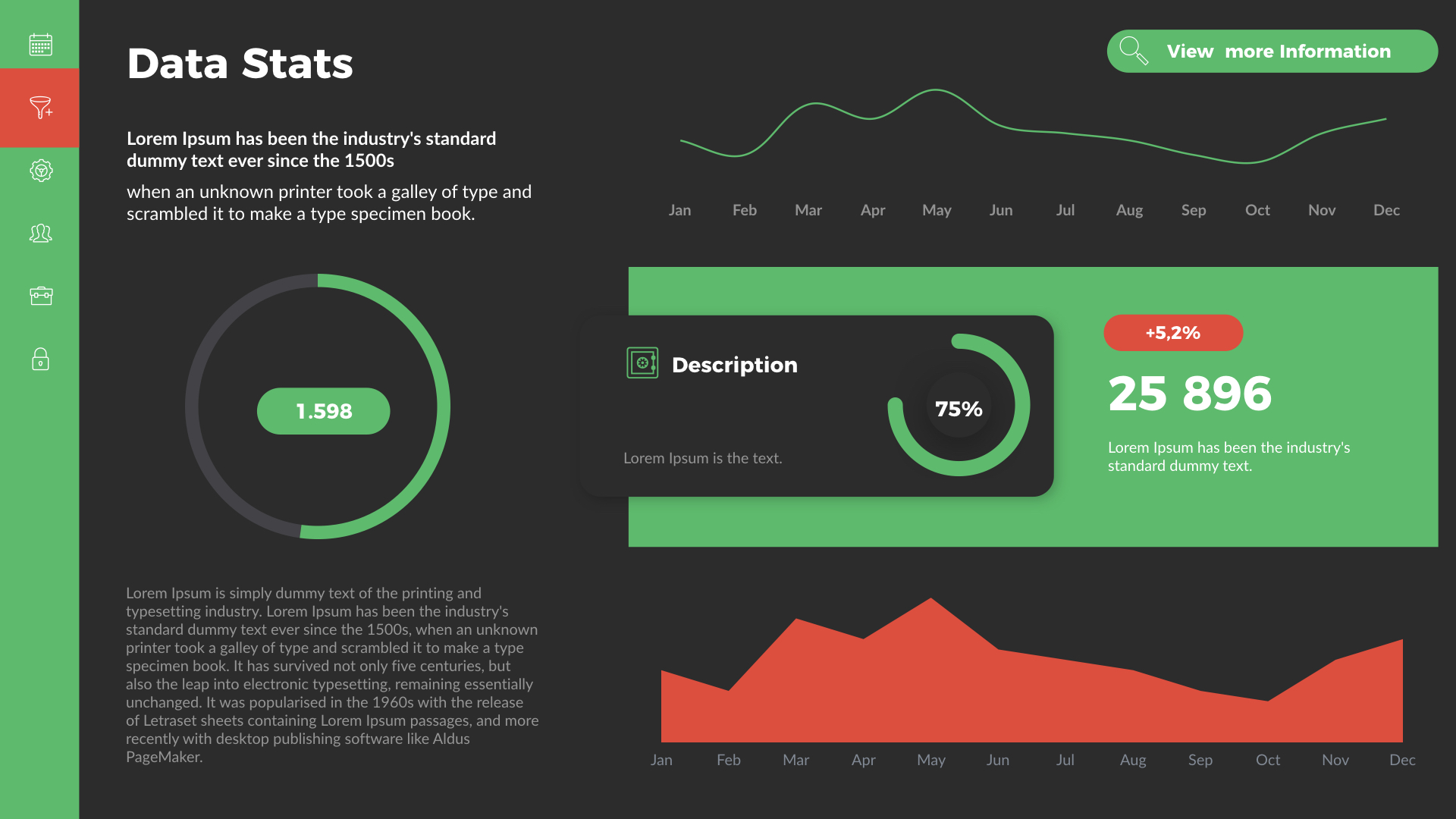 Data Dashboards Keynote Presentation Template, Presentation Templates