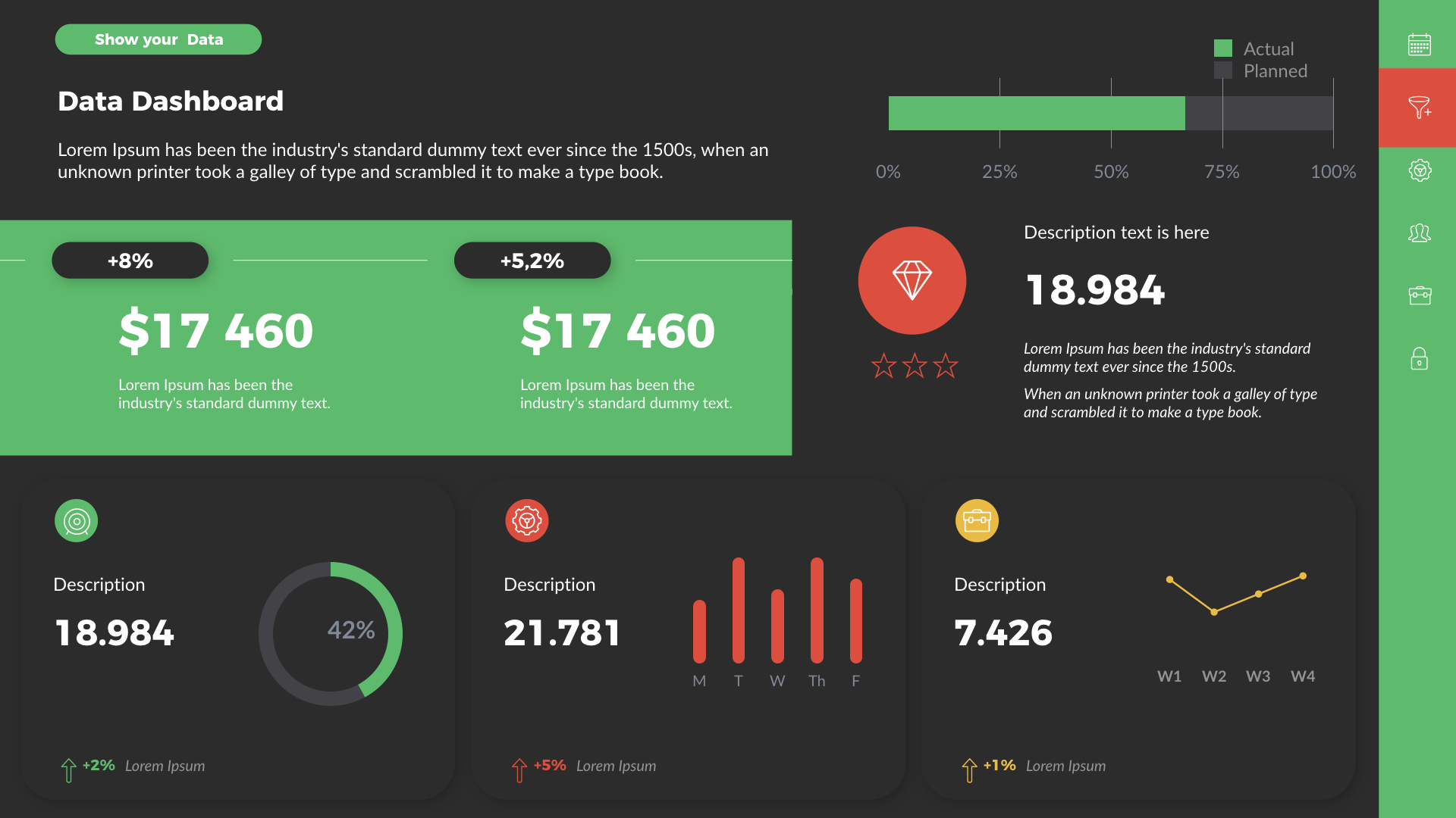 Data Dashboards Keynote Presentation Template, Presentation Templates