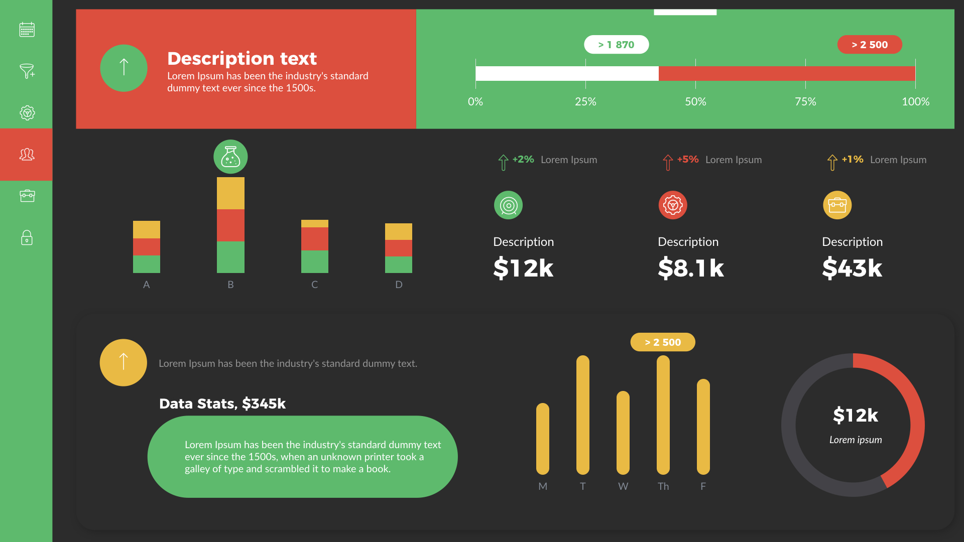 Data Dashboards Keynote Presentation Template, Presentation Templates