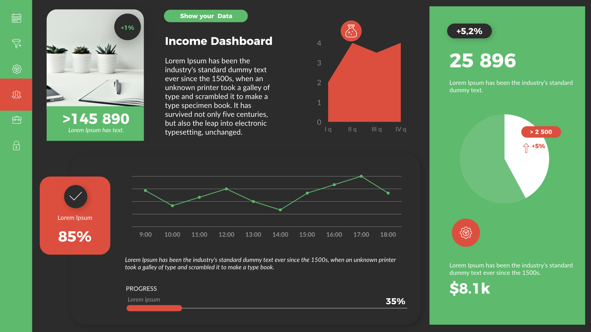 Data Dashboards Keynote Presentation Template, Presentation Templates