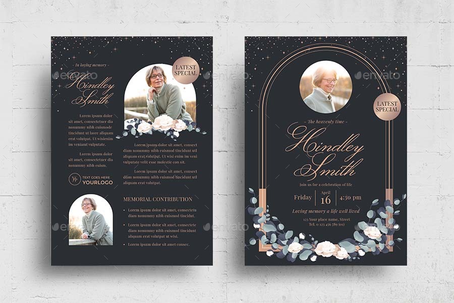 Elegant Funeral Program Template, Print Templates | GraphicRiver