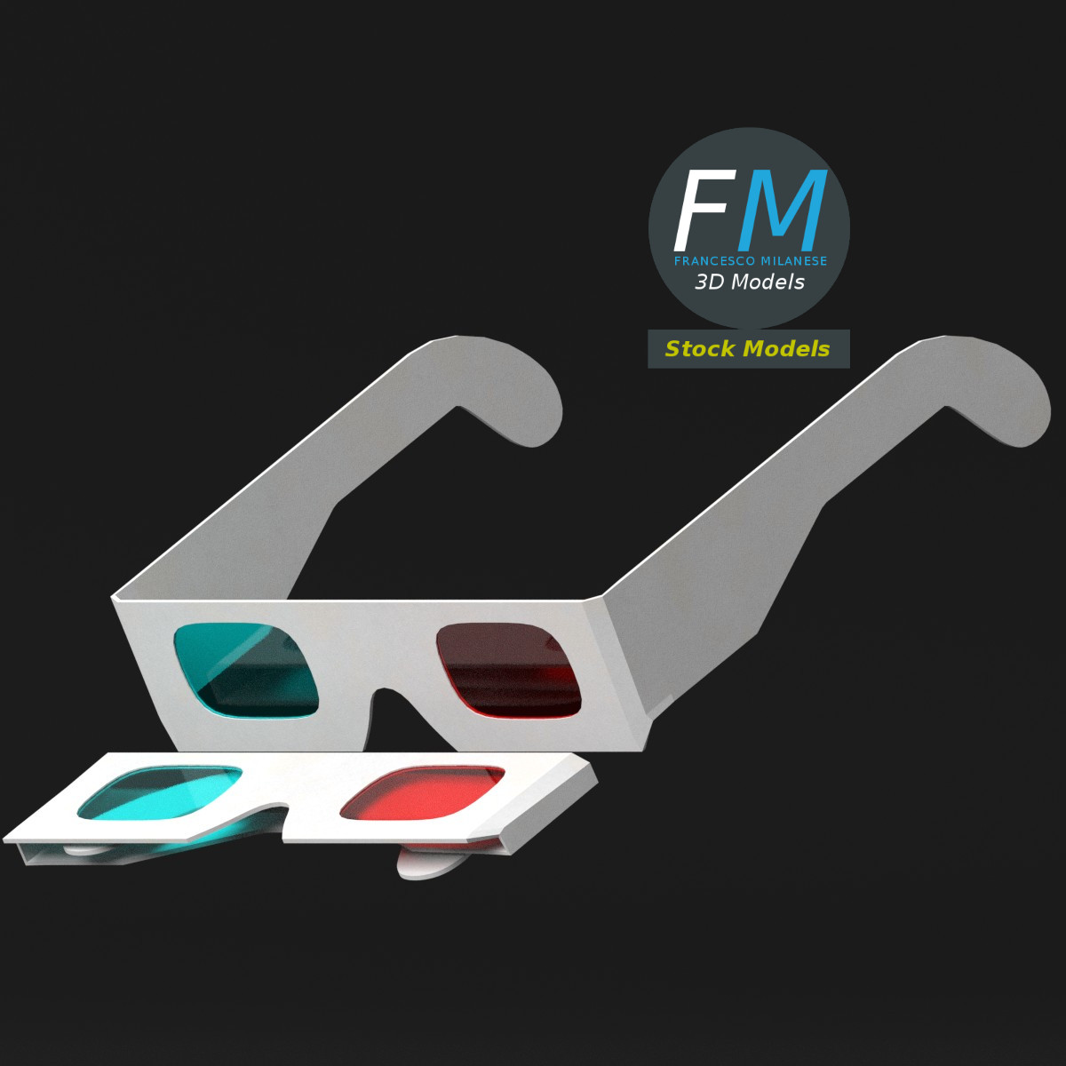 Anaglyph paper glasses by FrancescoMilanese85 | 3DOcean