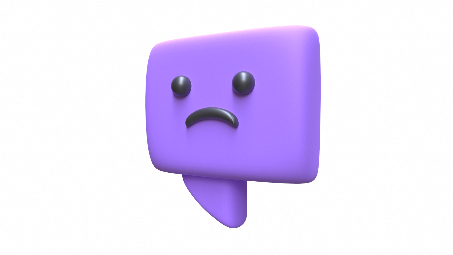 Sad Emoji Message Box - 3D Lowpoly Model by Dofaco | 3DOcean