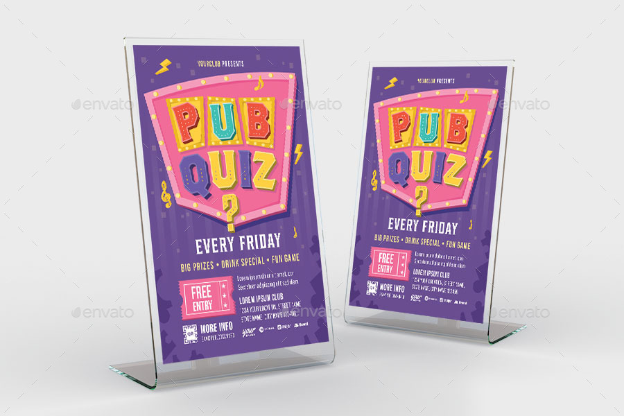 Pub Quiz Night Flyer Template, Print Templates | GraphicRiver