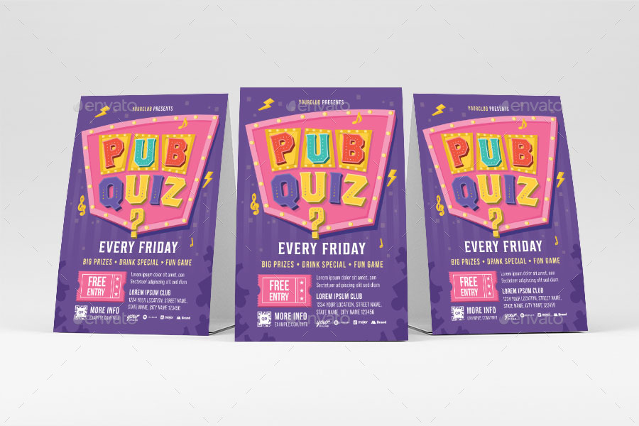 Pub Quiz Night Flyer Template, Print Templates | GraphicRiver