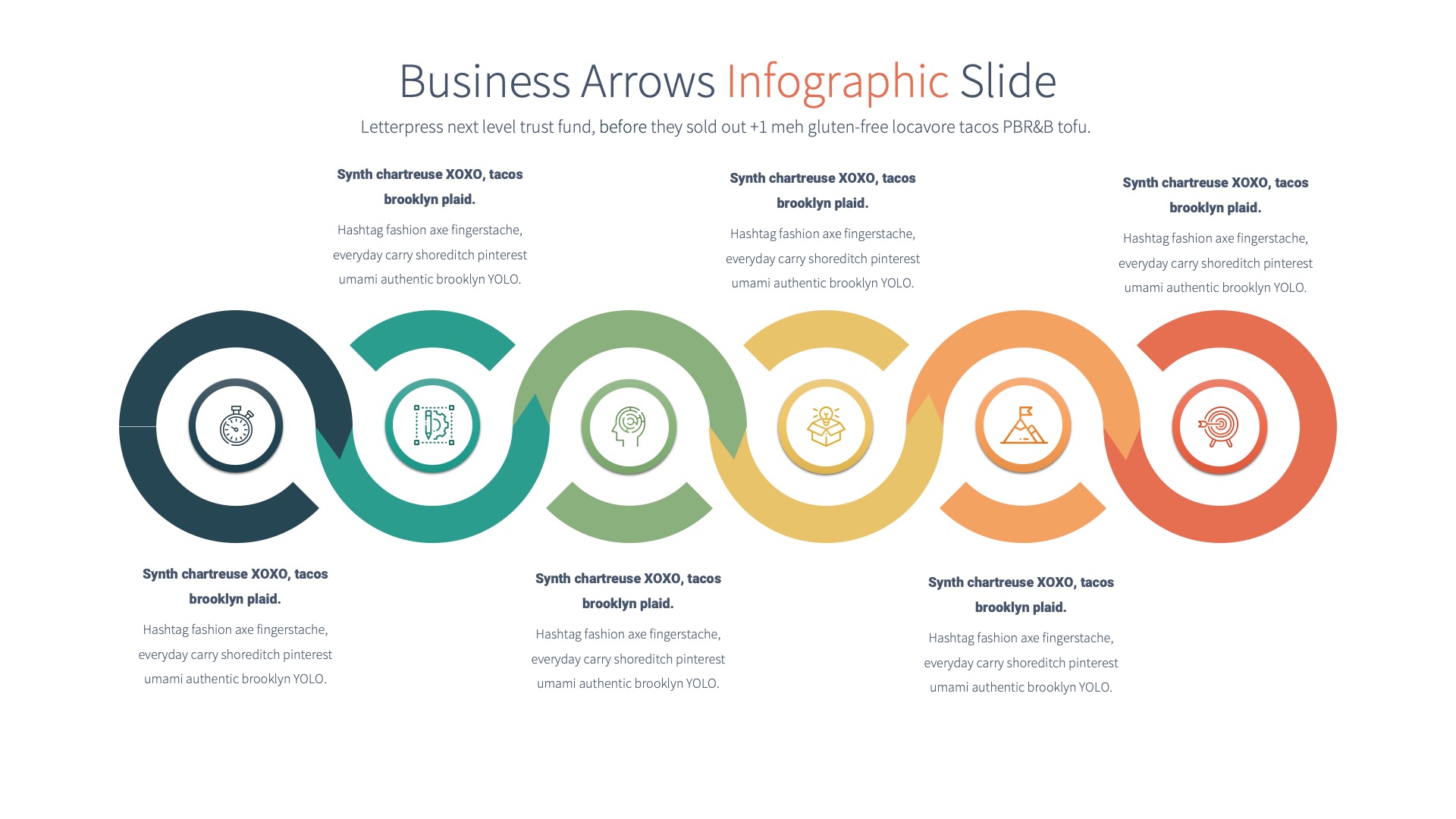 Business Arrows - PowerPoint Infographics Slides, Presentation Templates