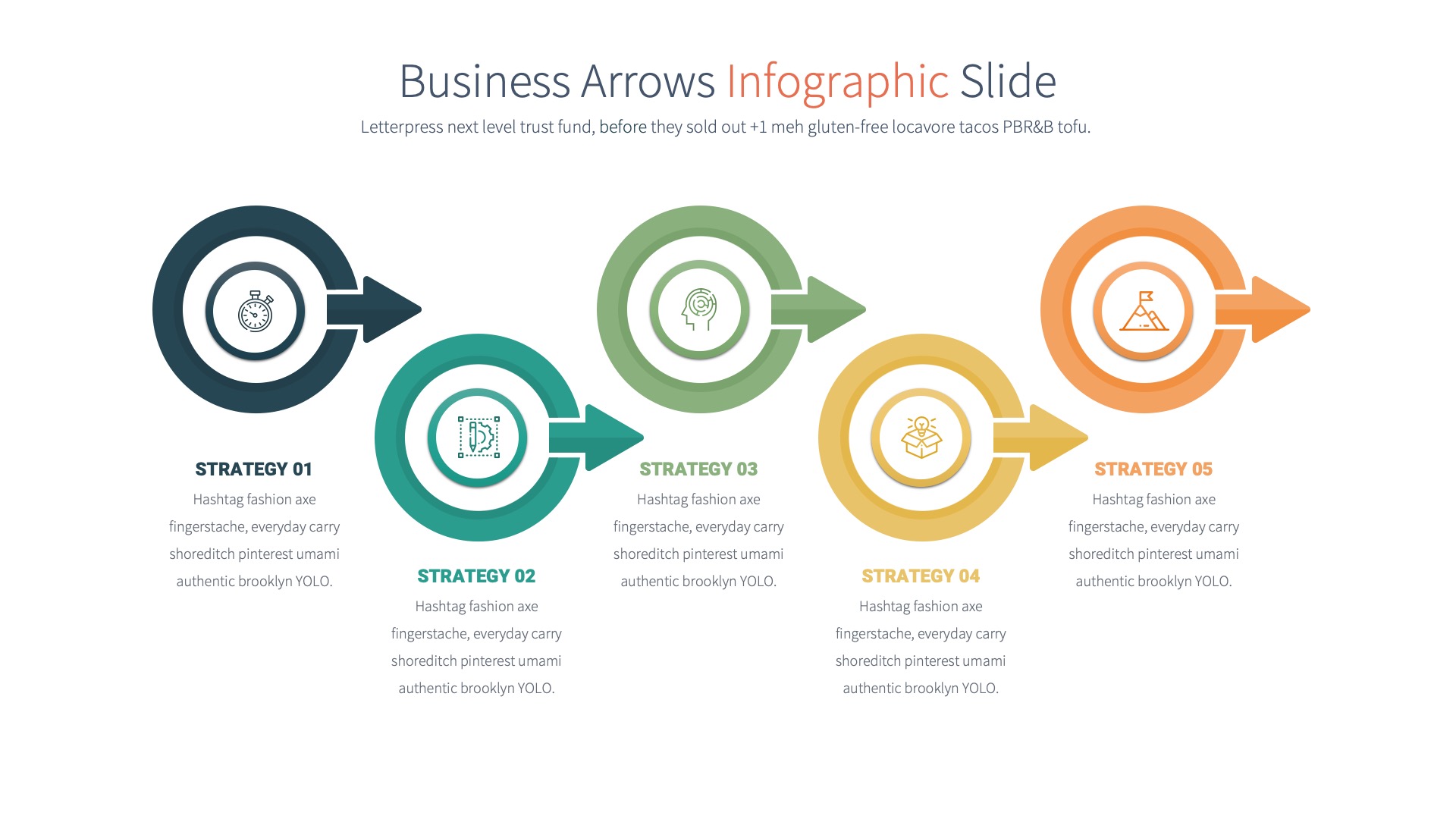 Business Arrows - PowerPoint Infographics Slides, Presentation Templates