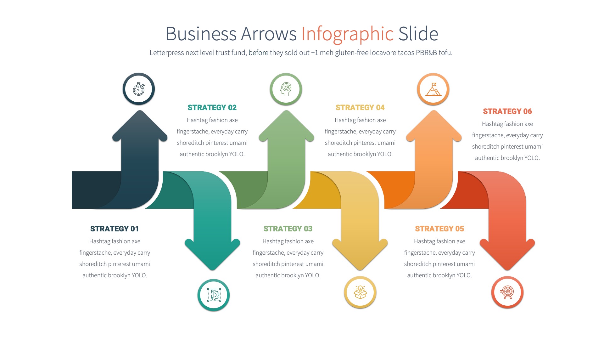Business Arrows - PowerPoint Infographics Slides, Presentation Templates