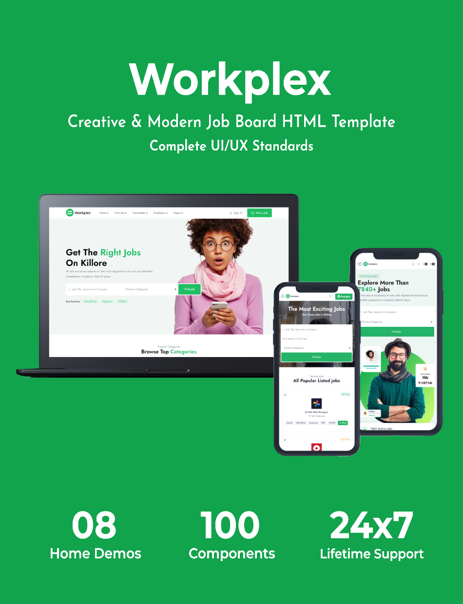 Workplex - Job Board HTML Template by themezhub | ThemeForest