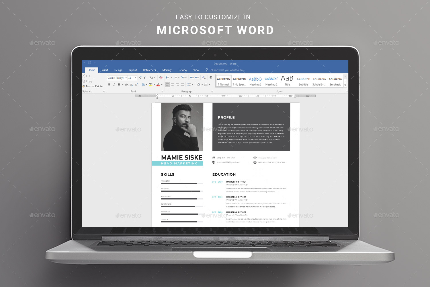 CV Resume Word, Print Templates | GraphicRiver