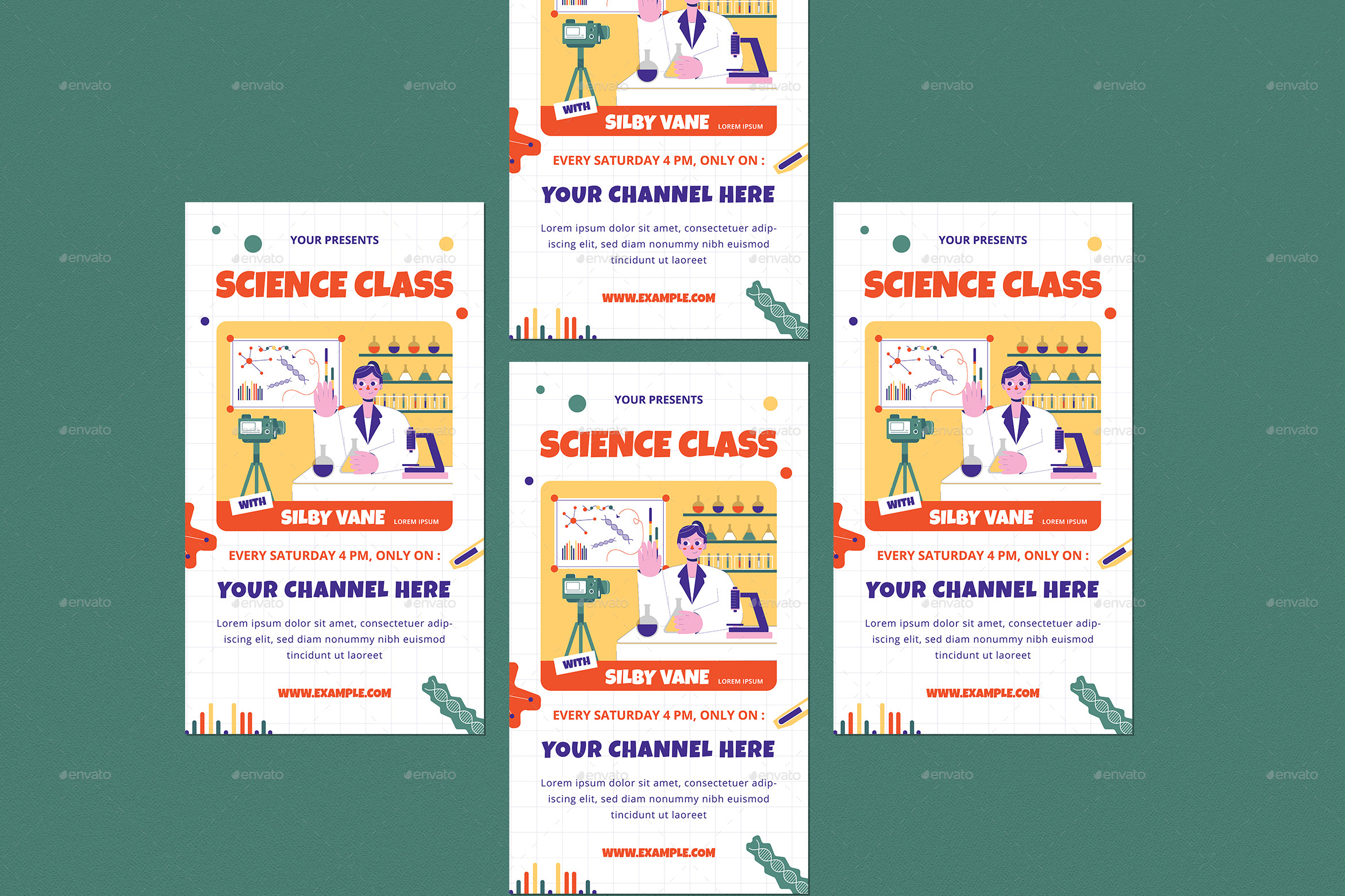 Science Class Social Media Package, Web Elements | GraphicRiver